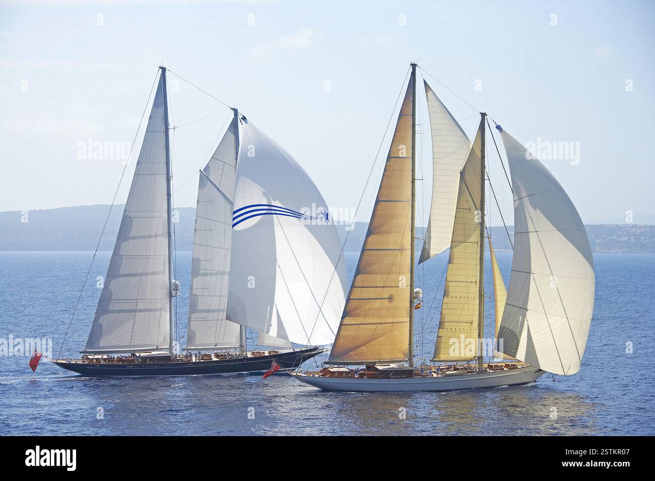 Aerial View of The Elegant Sailing Yachts, Meteor and Borkumriff ...