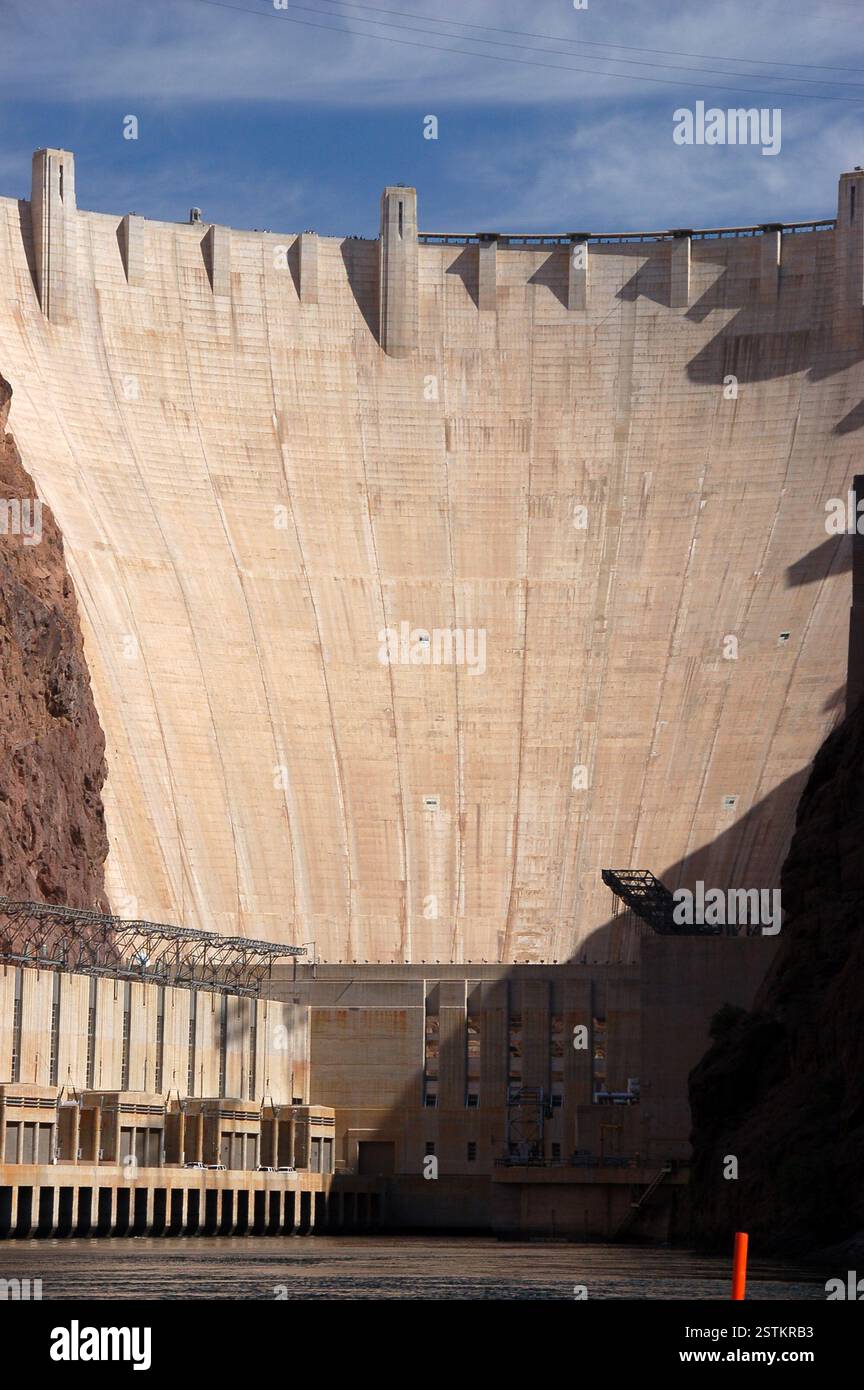 Hoover Dam during construction, with the early stages of the new auto ...