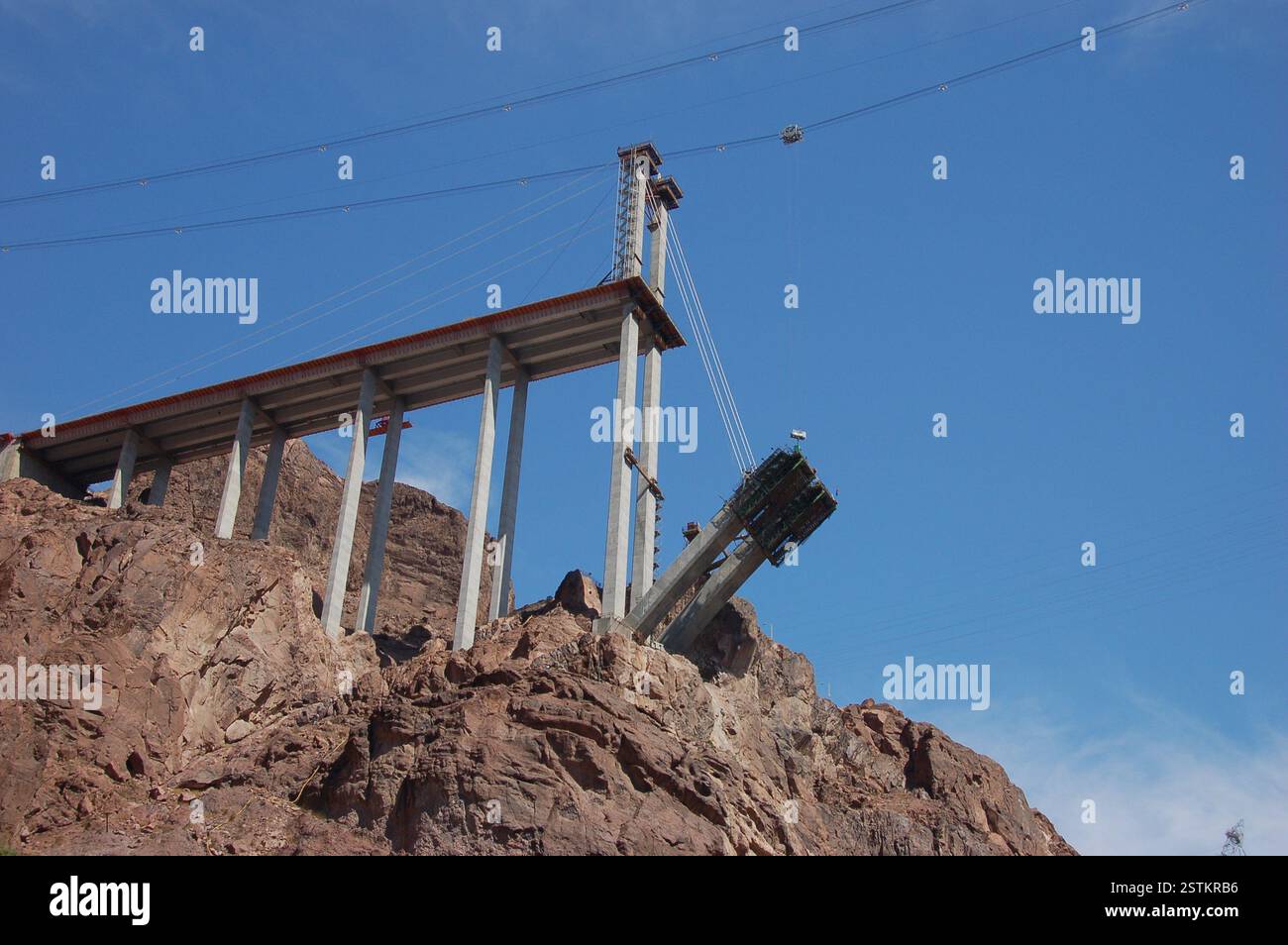 Hoover Dam during construction, with the early stages of the new auto ...