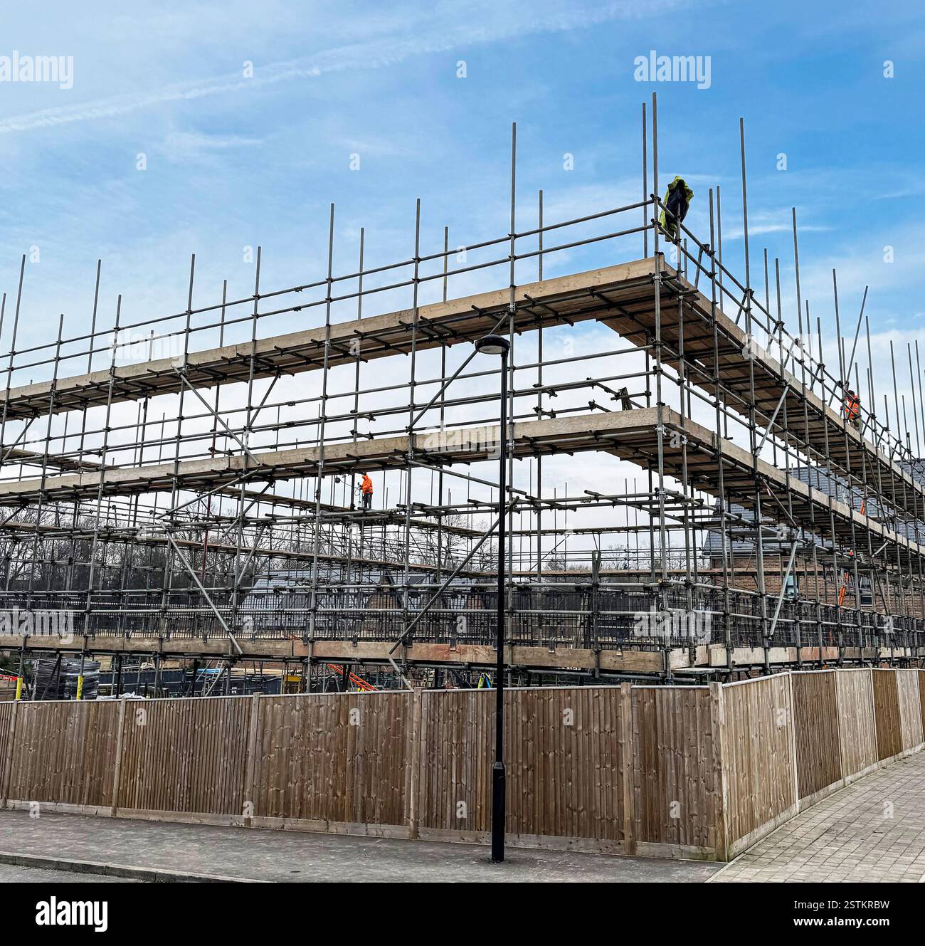 Scaffold framework for new homes on sight of old brickworks at Kings ...