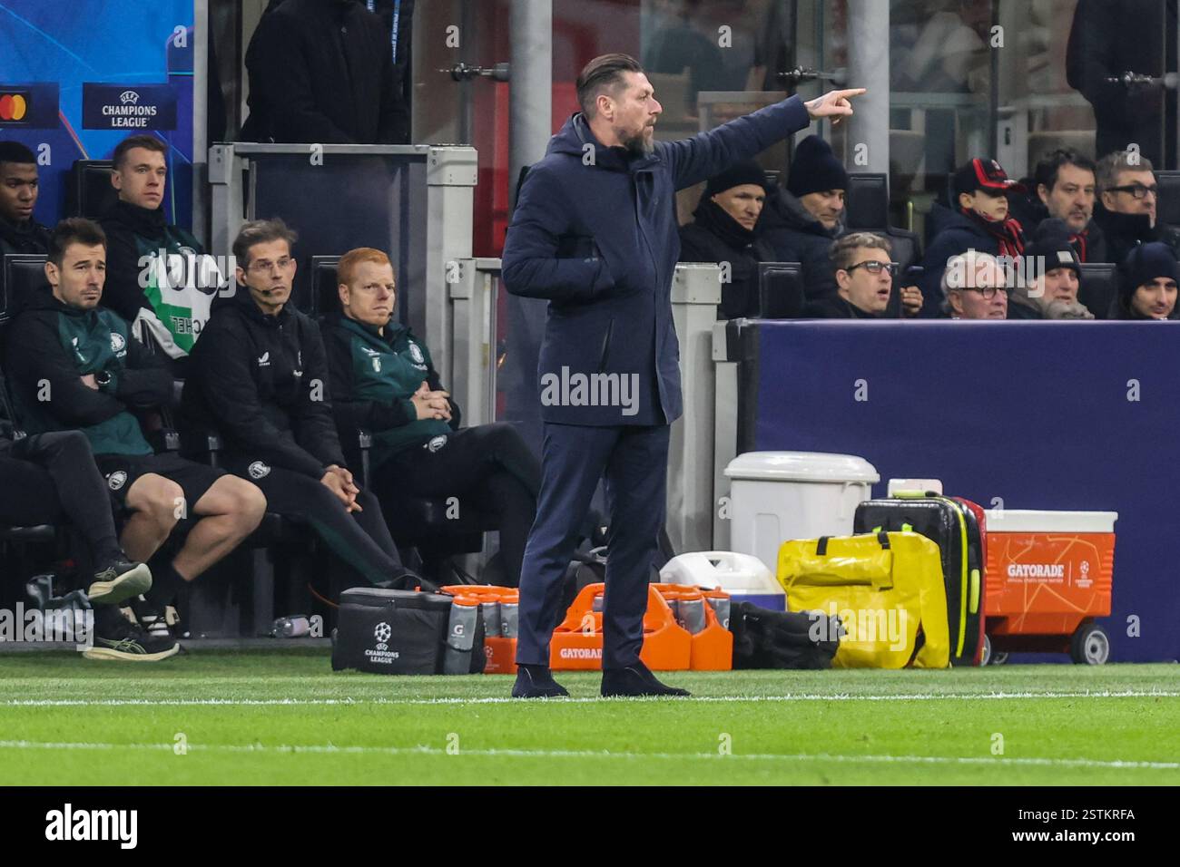 Milan, Italy. 18th Feb, 2025. Pascal Bosschaart head coach Feyenoord ...