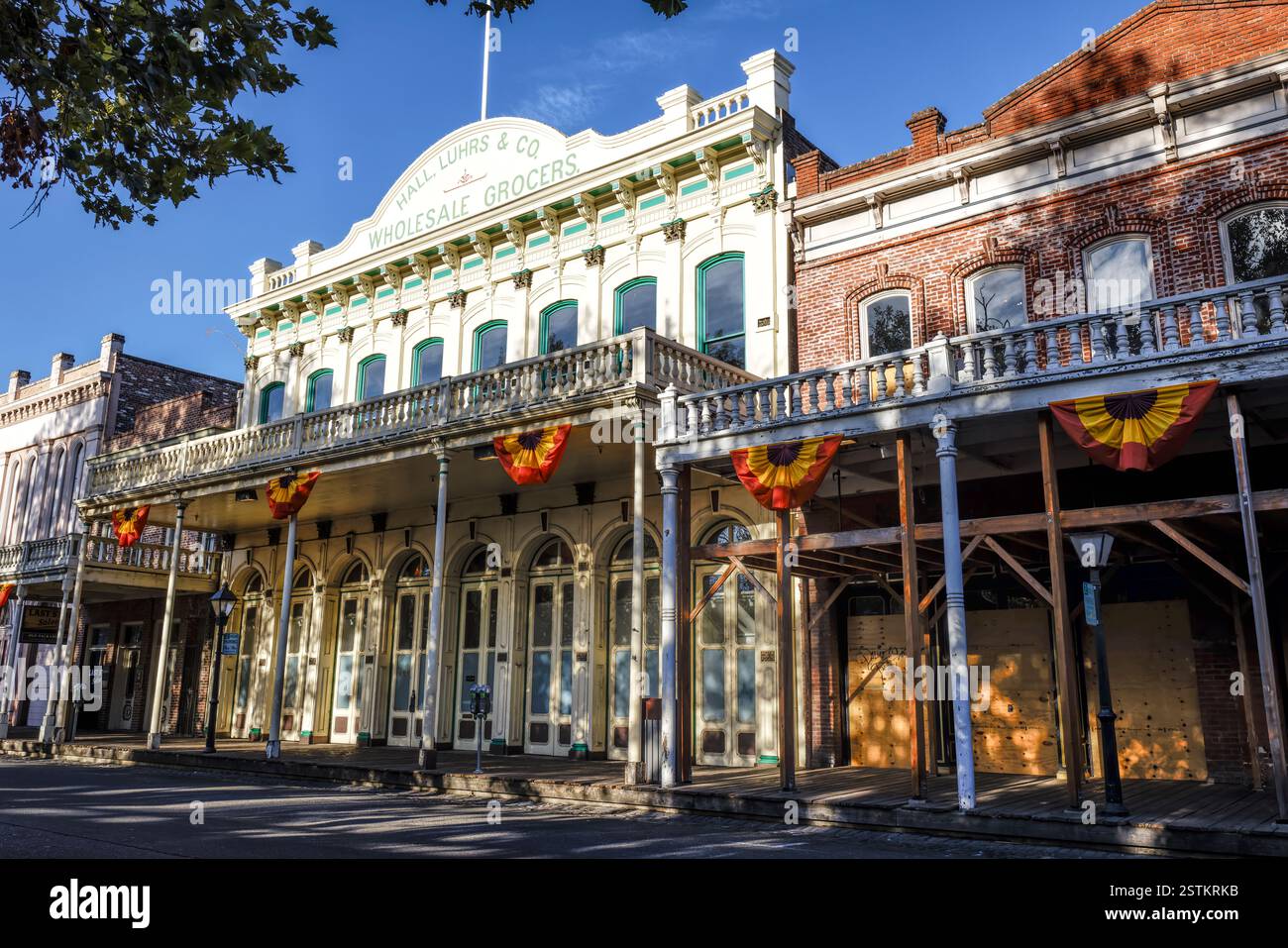 Historic gold rush era buildings in Old Sacramento State Historic Park ...