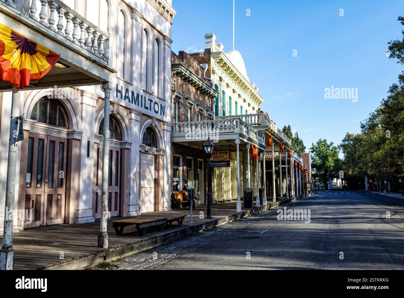 Historic gold rush era buildings in Old Sacramento State Historic Park ...