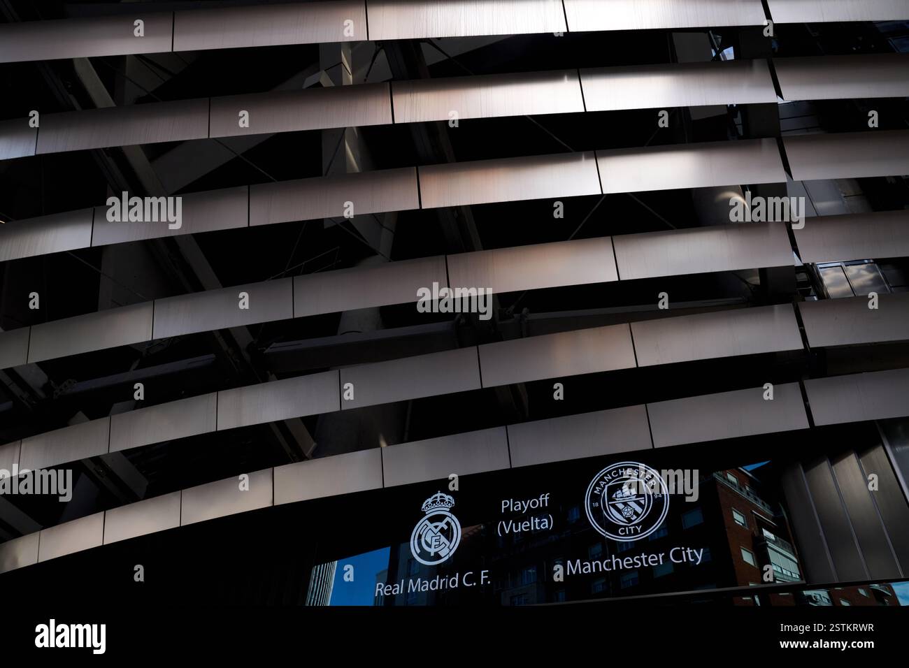 A view of the Santiago Bernabeu stadium ahead of the UEFA Champions ...