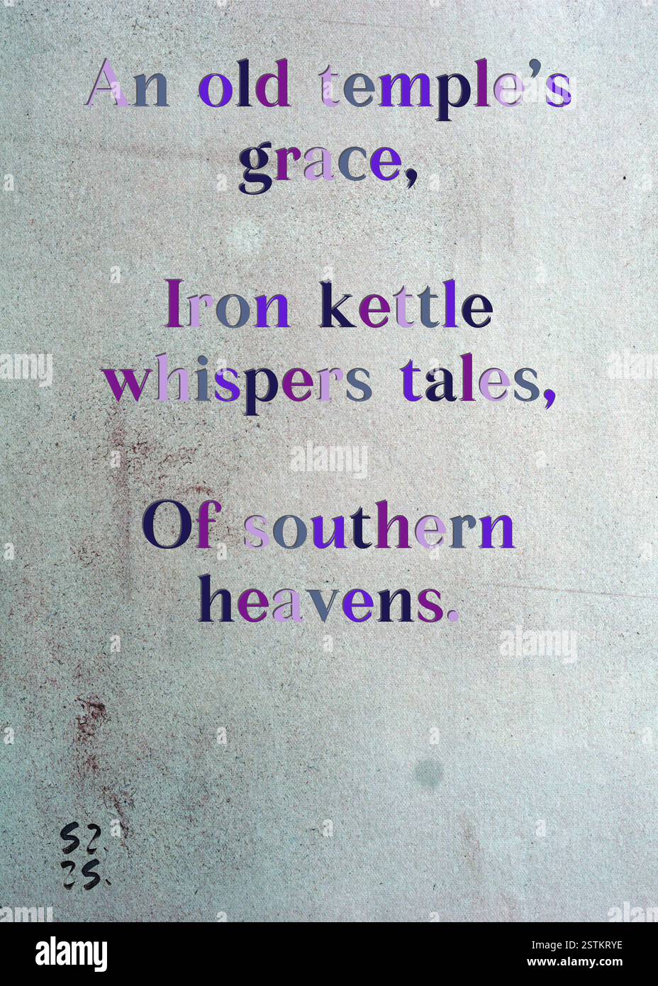 An old temple's grace, Iron kettle whispers tales, Of southern heavens ...
