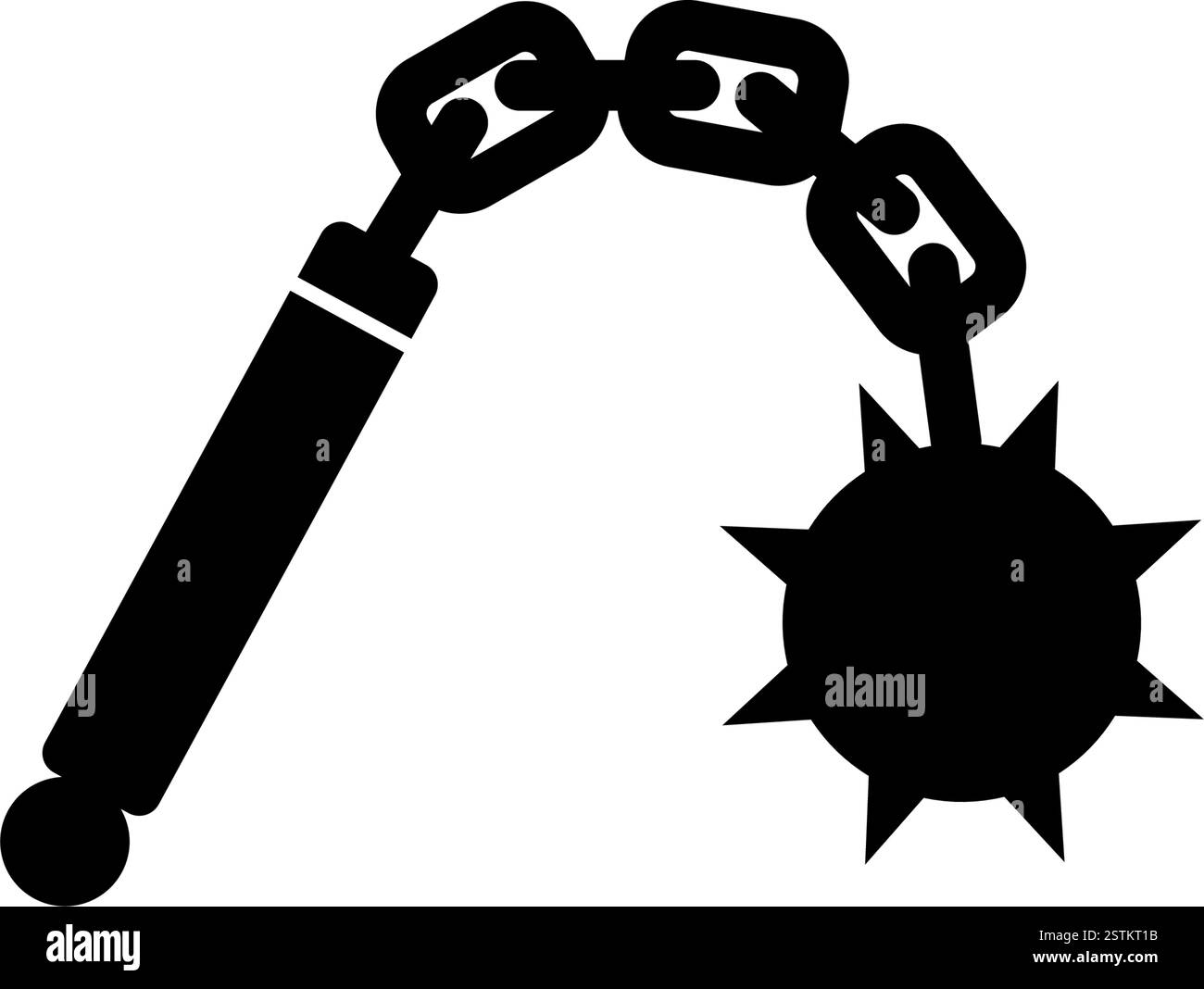 Bold vector icon of medieval flail, symbolizing ancient warfare and ...