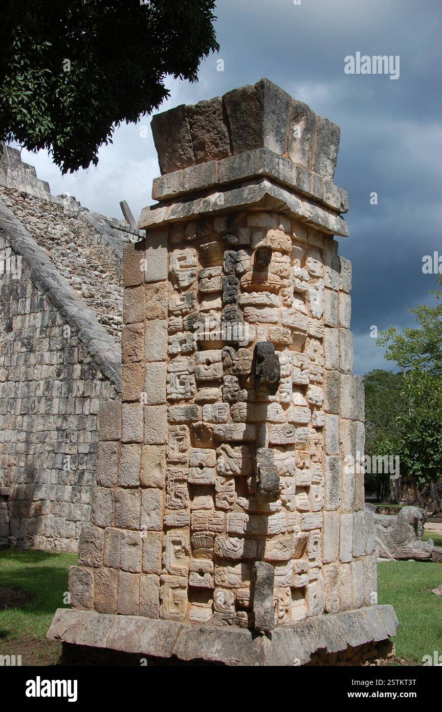 Chichen Itza ruins,showcasing intricate stone carvings, patterns, and ...