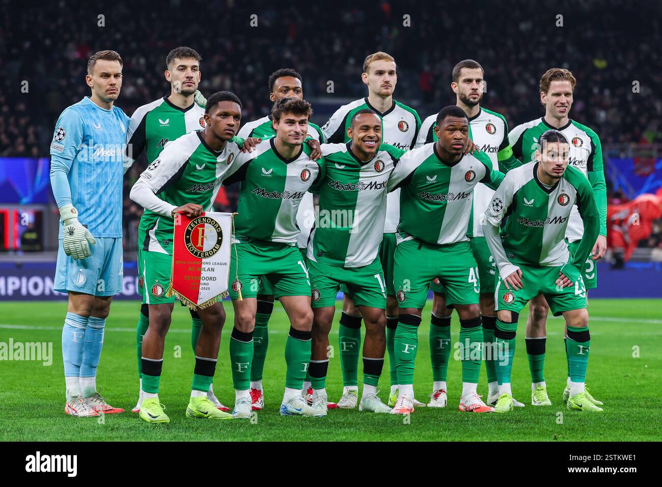 Feyenoord Rotterdam players line up during UEFA Champions League 2024/ ...