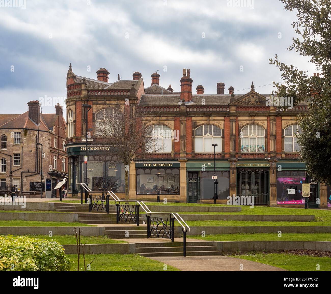 Edwardian facade of the Imperial Buildings seen from the Minster ...