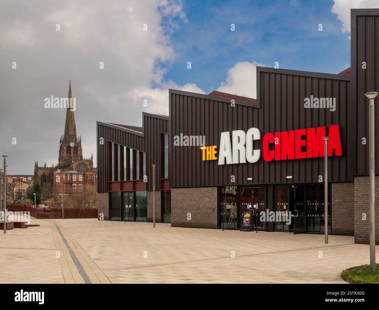 The new Arc Cinema building on Forge Island with Rotherham Minster in ...