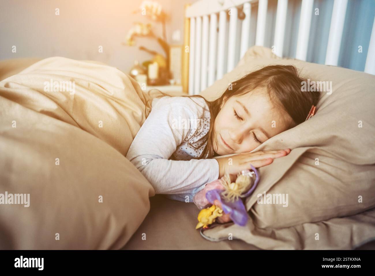Cute little girl sleeping Stock Photo - Alamy