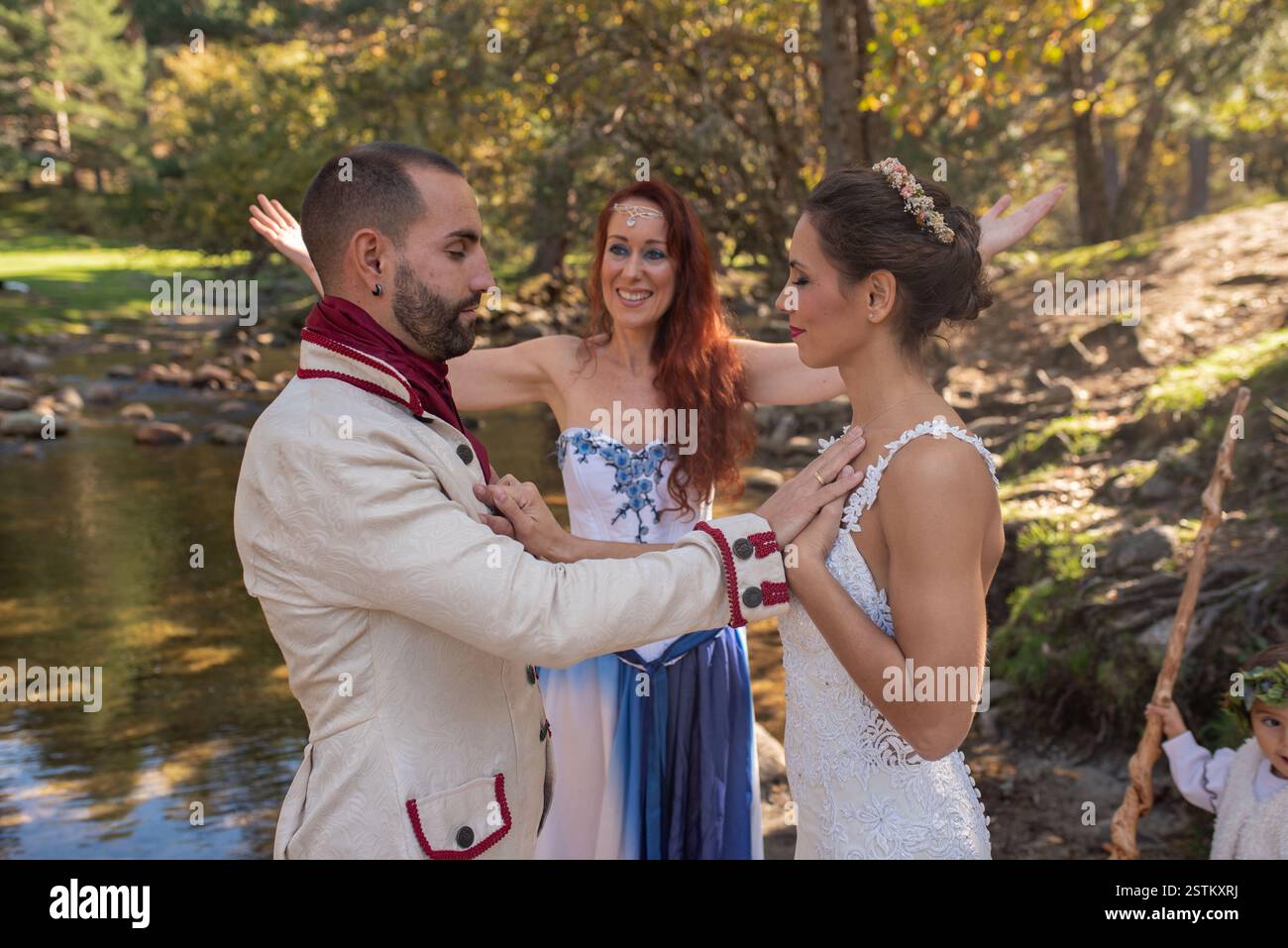 Celtic weddings based in Spain, made in a beautiful forest of trees Stock Photo - Alamy