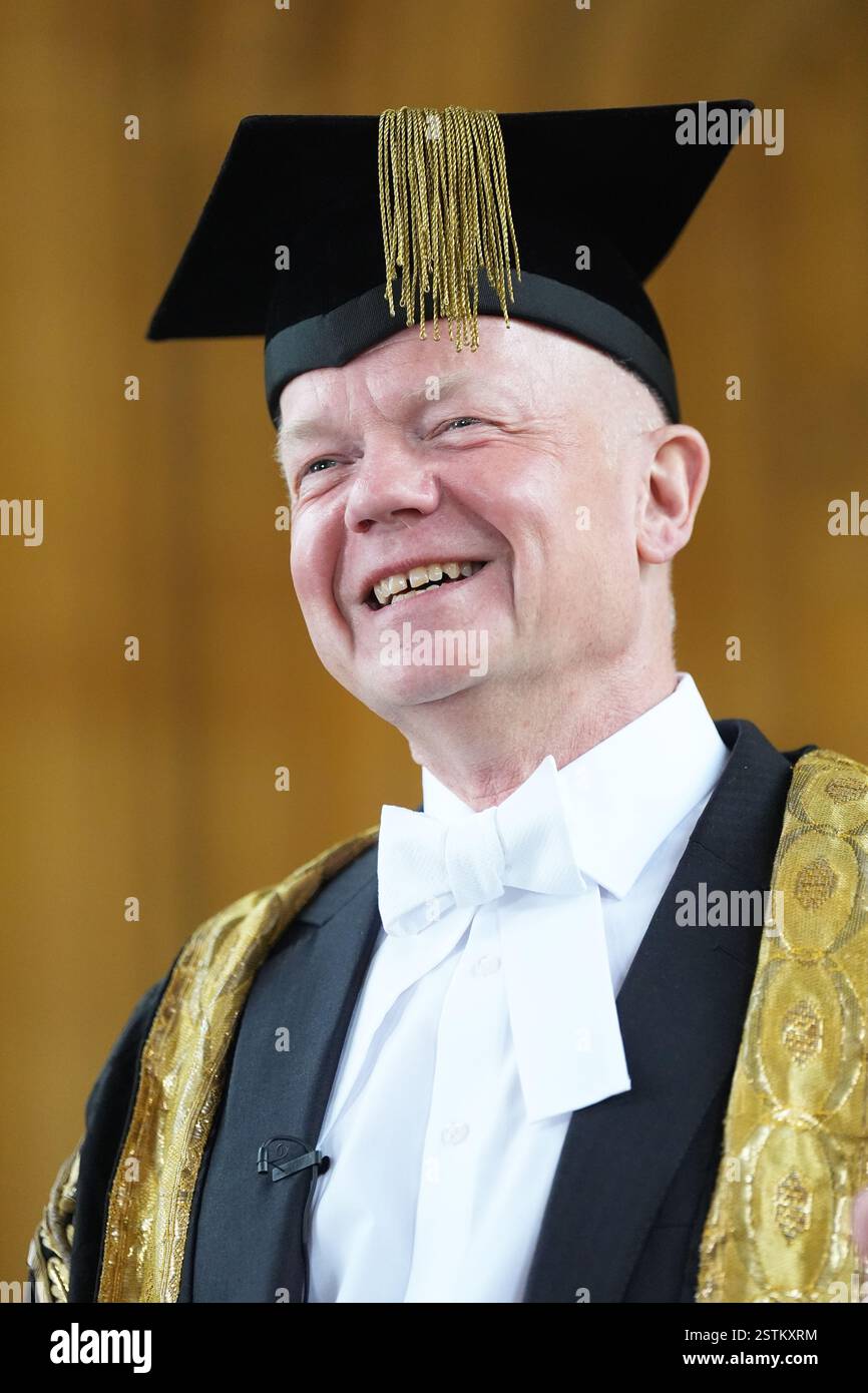 Lord William Hague during his inauguration as the Chancellor of Oxford ...