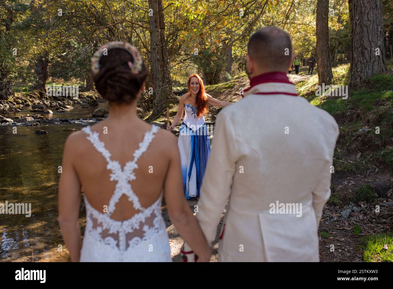 Celtic weddings based in Spain, made in a beautiful forest of trees Stock Photo - Alamy