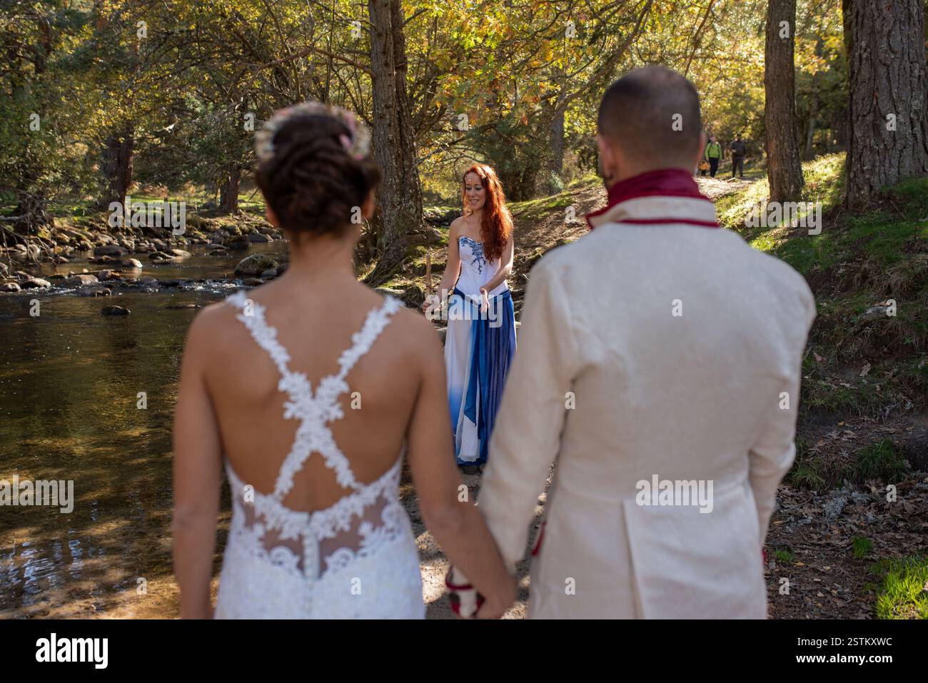 Celtic weddings based in Spain, made in a beautiful forest of trees Stock Photo - Alamy