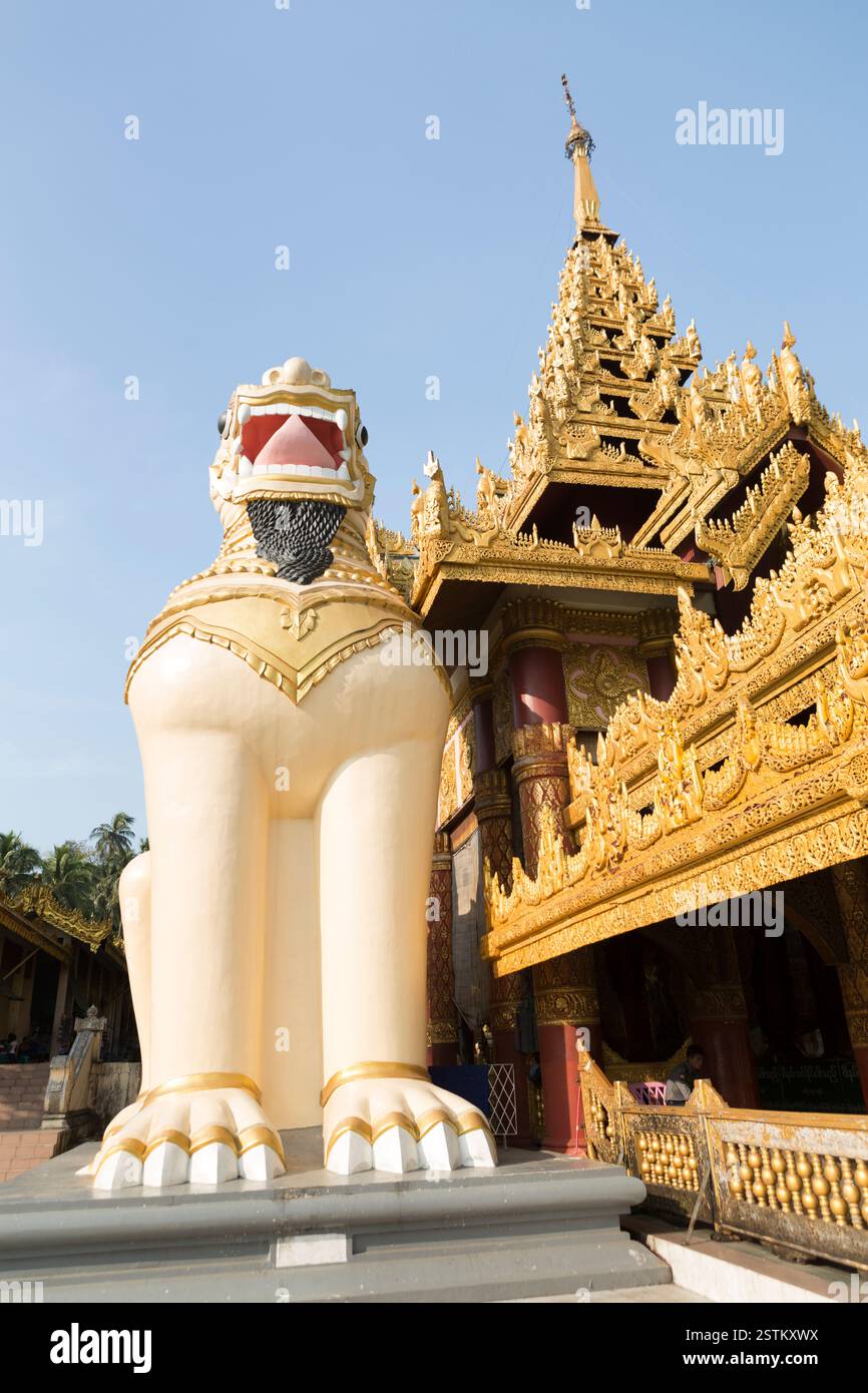 Myanmar, Yangon, the west entrance to the Shwedagon Pagoda Stock Photo ...