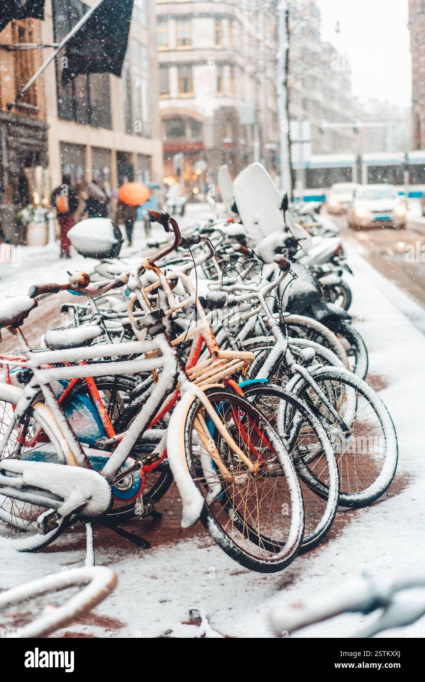 First snow of the year. Amsterdam, Netherlands Stock Photo - Alamy