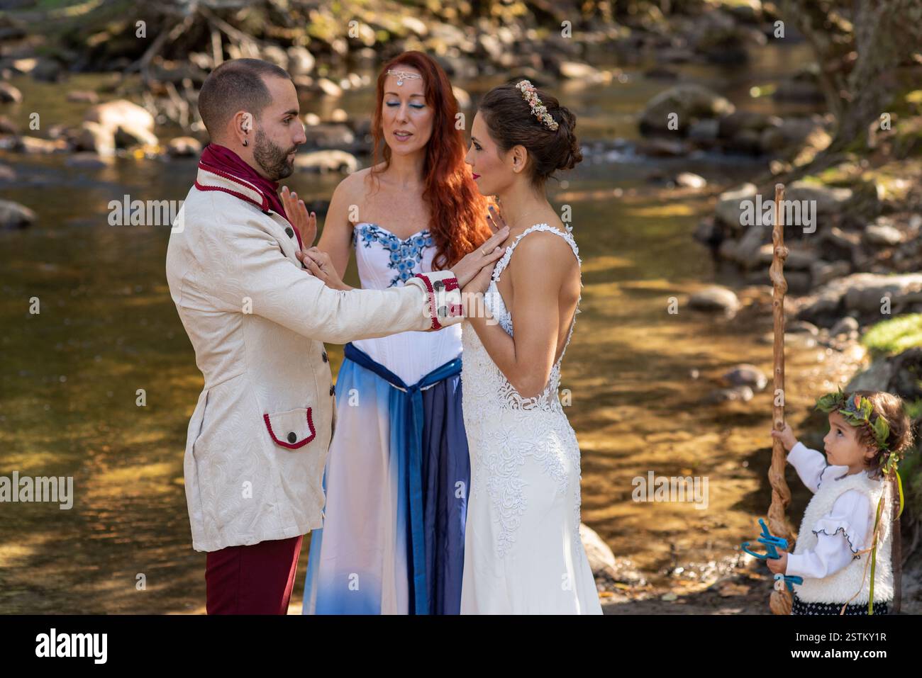 Celtic weddings based in Spain, made in a beautiful forest of trees Stock Photo - Alamy