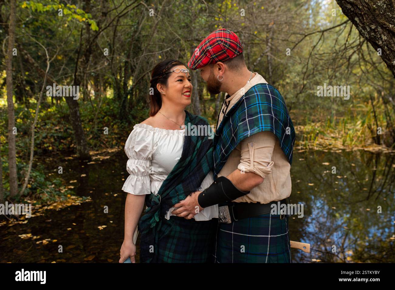 Celtic weddings based in Spain, made in a beautiful forest of trees Stock Photo - Alamy