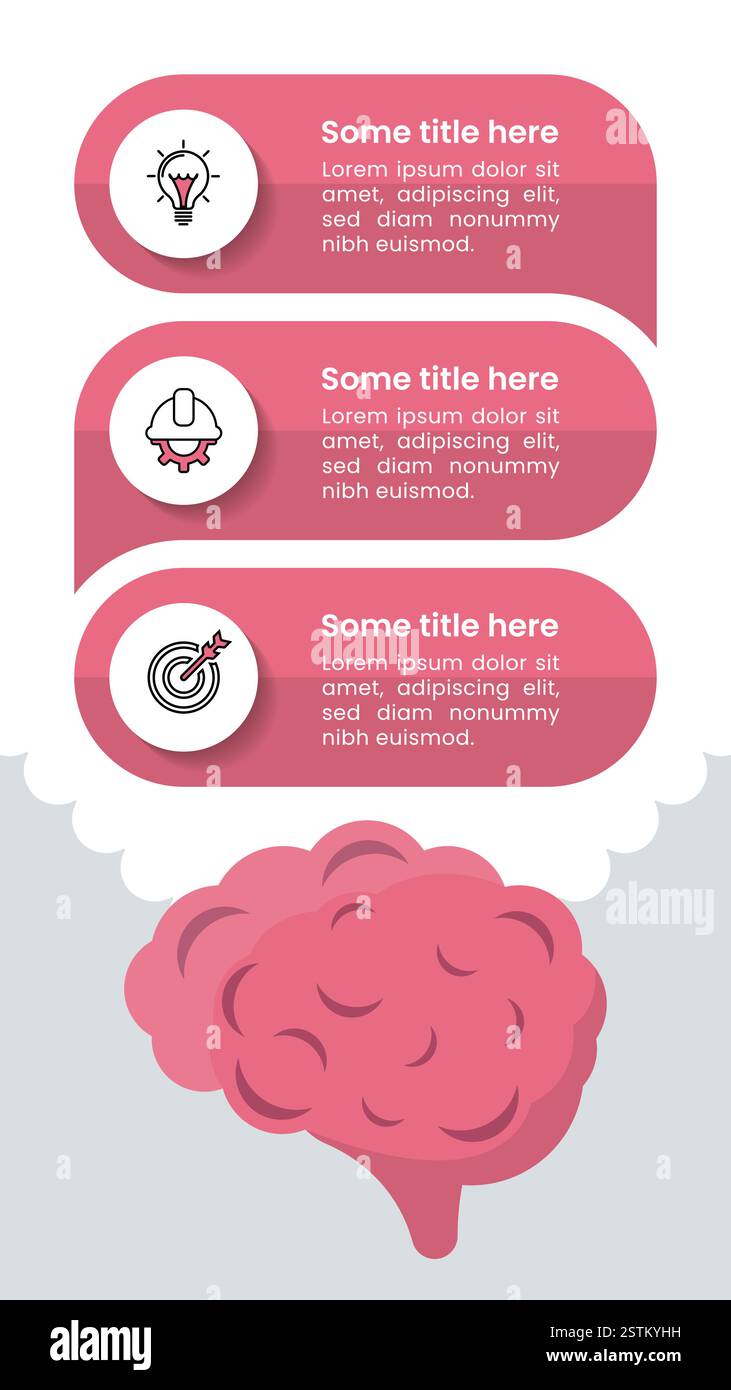 Infographic template with icons and 3 options or steps. Brain. Can be ...