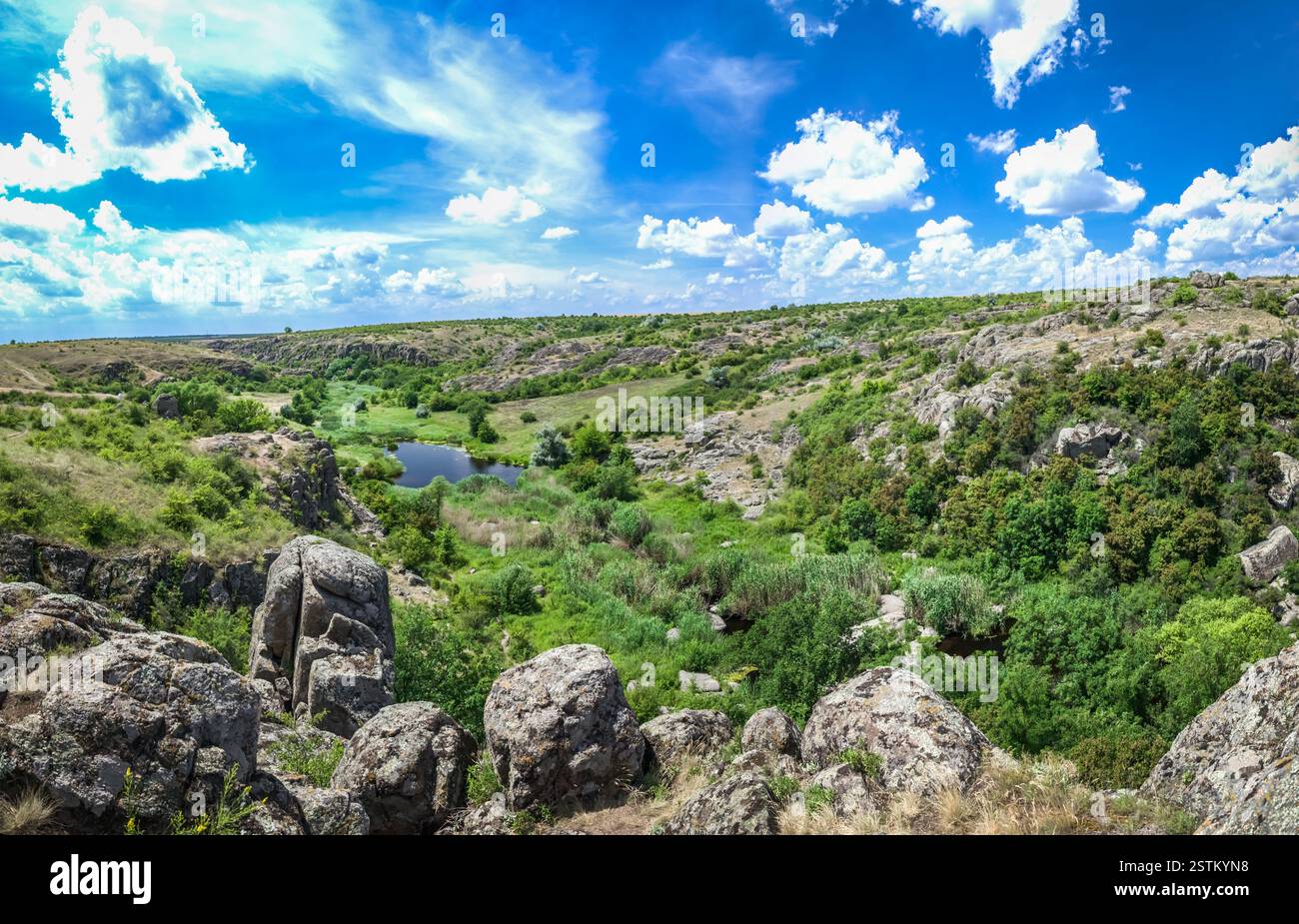 Landscape of the canyon Aktovo and Devil Valley in Ukraine Stock Photo ...
