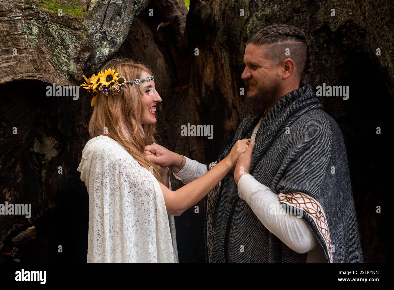 Celtic weddings based in Spain, made in a beautiful forest of trees Stock Photo - Alamy