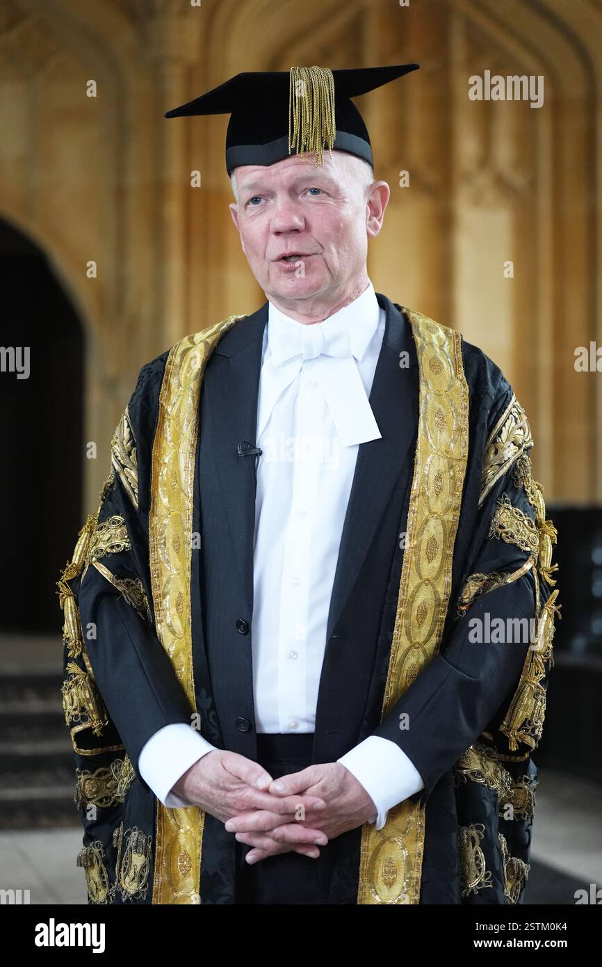 Lord William Hague during his inauguration as the Chancellor of Oxford ...