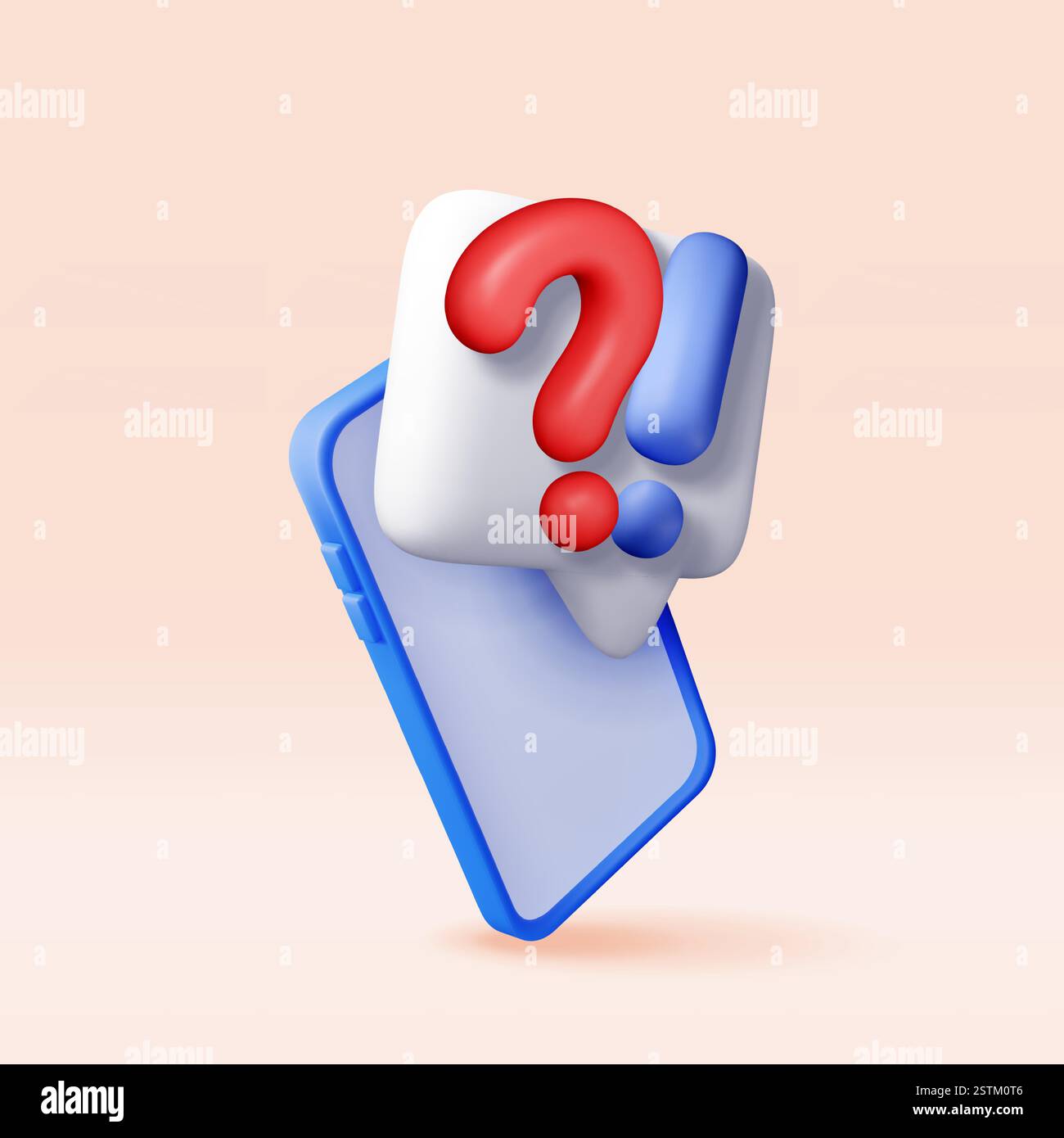 3d question and exclamation marks on phone Stock Vector Image & Art - Alamy