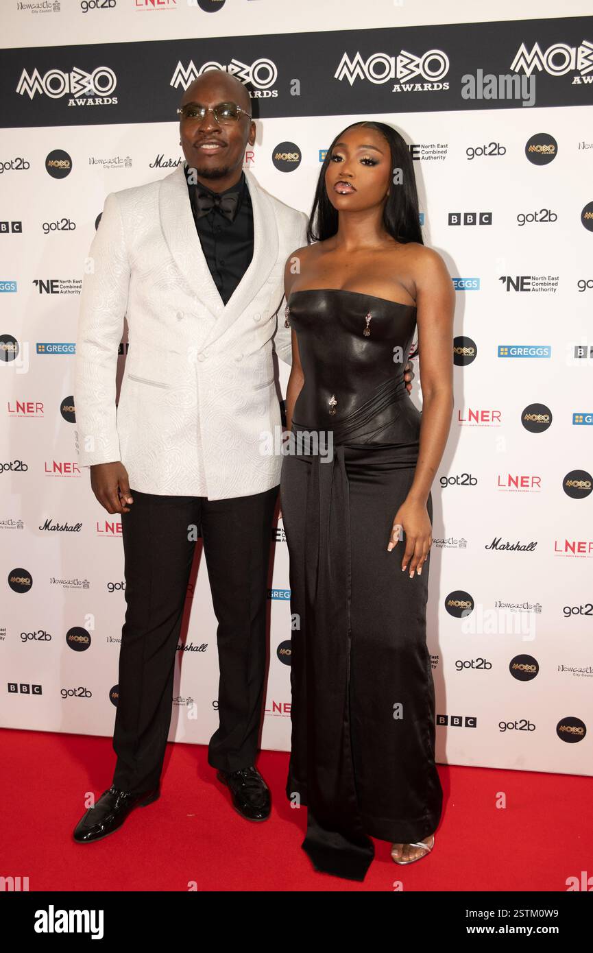 Newcastle, United Kingdom. 18th February 2025. Presenters Eddie Kadi and Indiyah Polack get ...