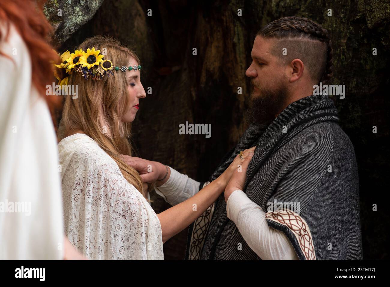 Celtic weddings based in Spain, made in a beautiful forest of trees Stock Photo - Alamy