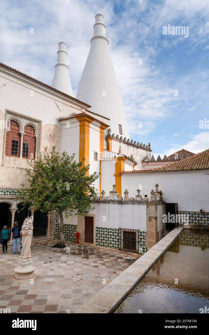 The Central Courtyard of the palace with the column at the center and ...