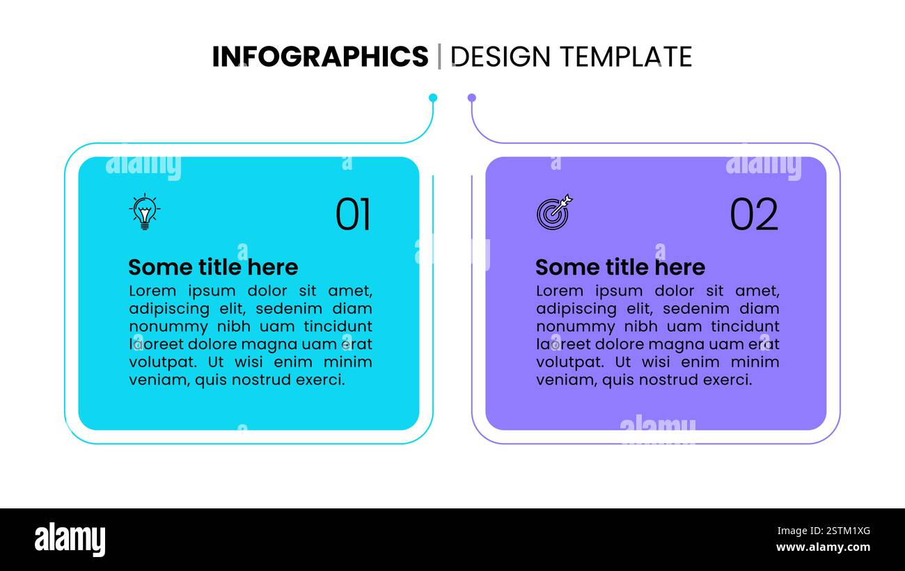 Infographic template with icons and 2 options or steps. Two banners ...