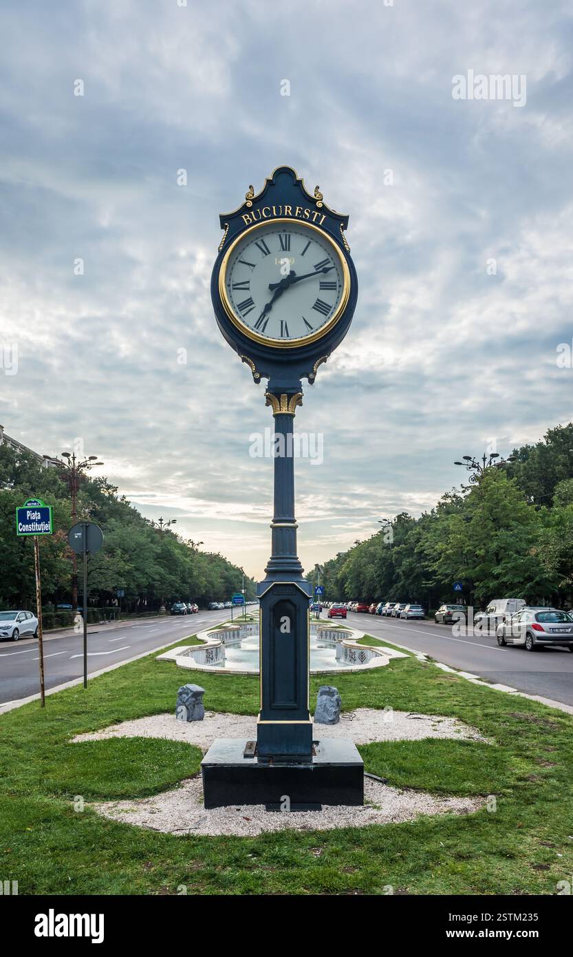 Clock in Bucharest Stock Photo - Alamy