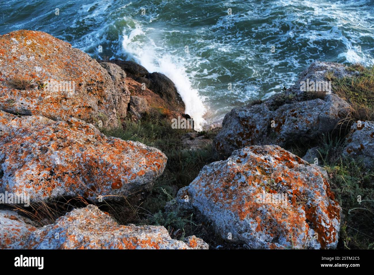 Stormy sea and rocks Stock Photo - Alamy