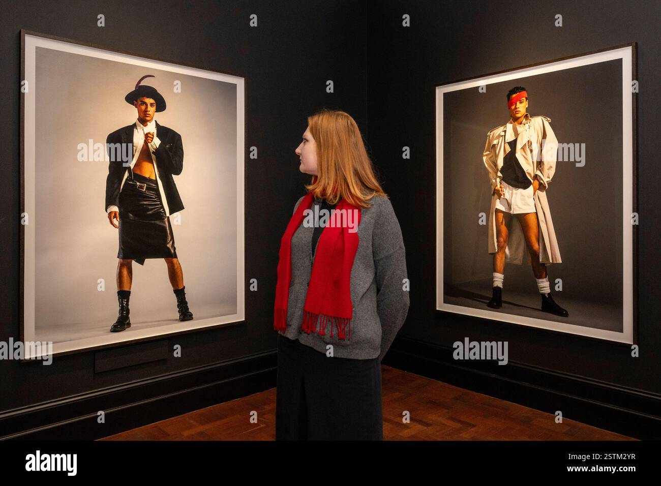 London, UK. 19 February 2025. (L) ‘‘Men’s Where? (Men in Skirts)’, 1984 ...