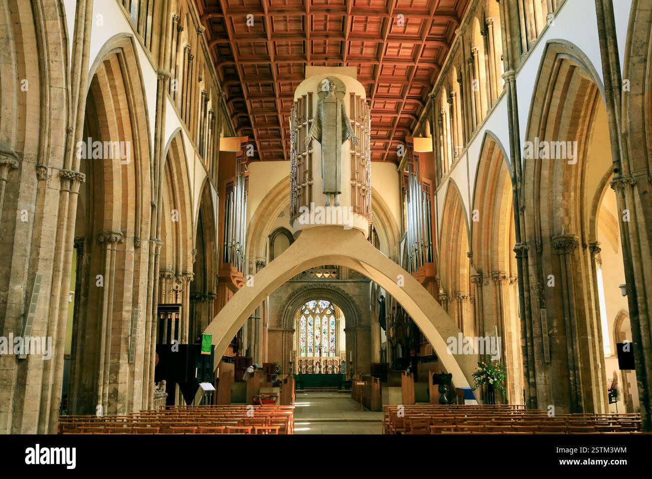 Jacob Epstein's Majestas, Llandaff Cathedral, Cardiff, Wales Stock ...