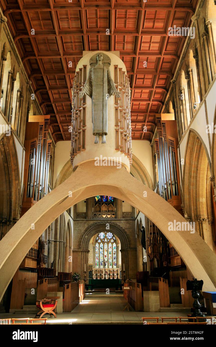 Jacob Epstein's Majestas, Llandaff Cathedral, Cardiff, Wales Stock ...