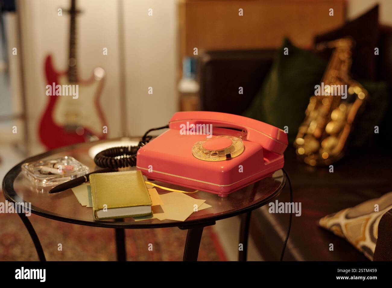 Capturing Vintage Vibe with Retro Telephone and Musical Instruments ...