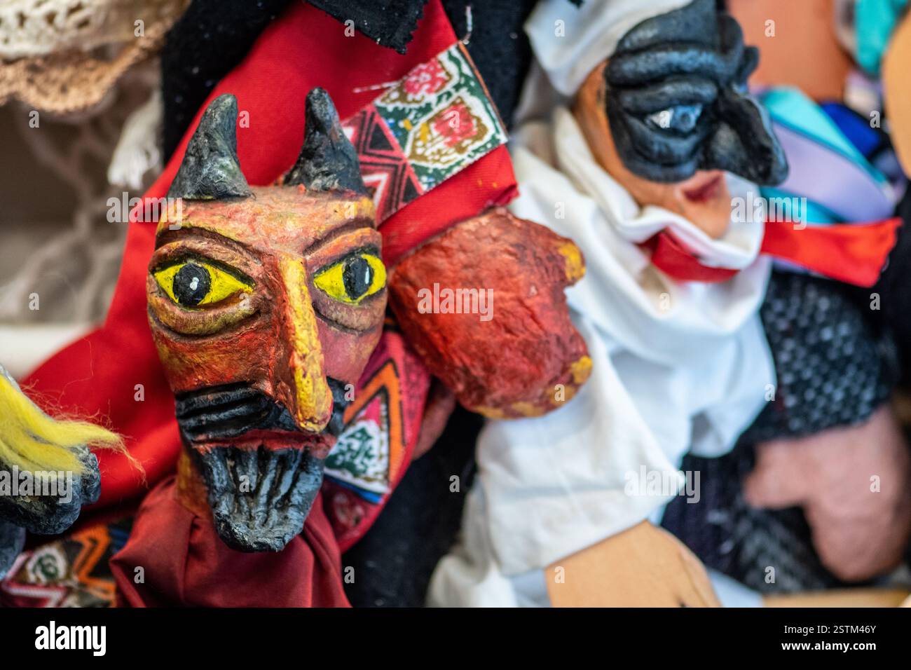 Beautiful devil's wooden marionette or puppet Stock Photo - Alamy