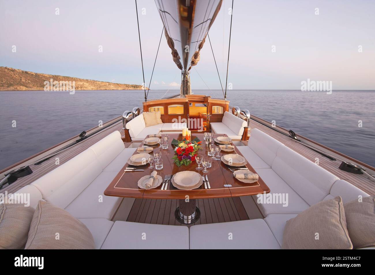 Luxurious Cockpit Dining Setup Aboard the J Class Sailing Yacht ...