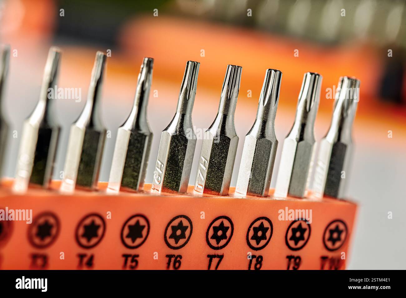 Detail of torx and torx security magnetic precision screwdriver bits on ...