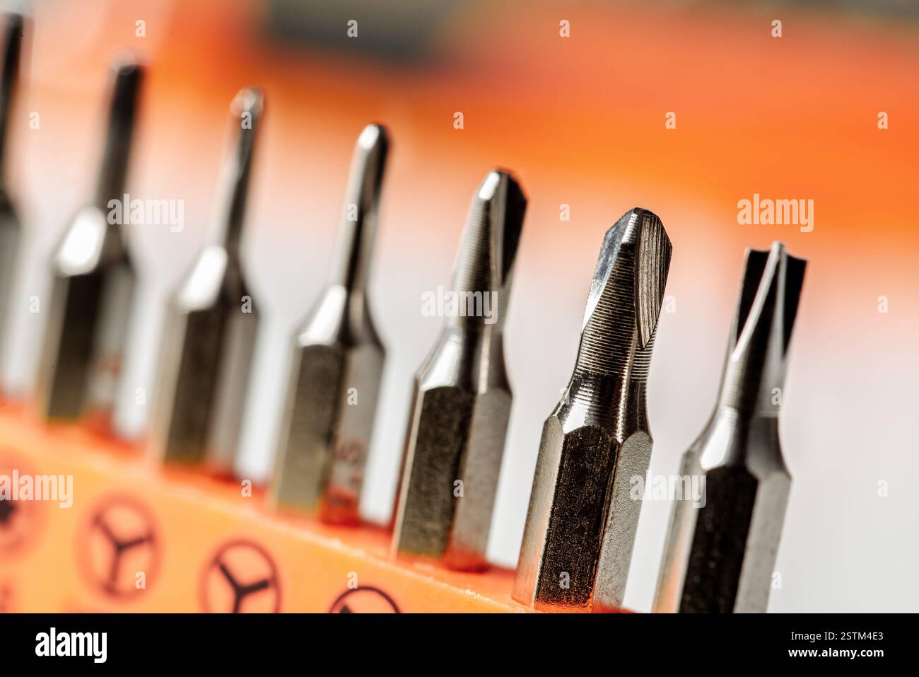 Detail of tri-point and MID magnetic precision screwdriver bits on ...