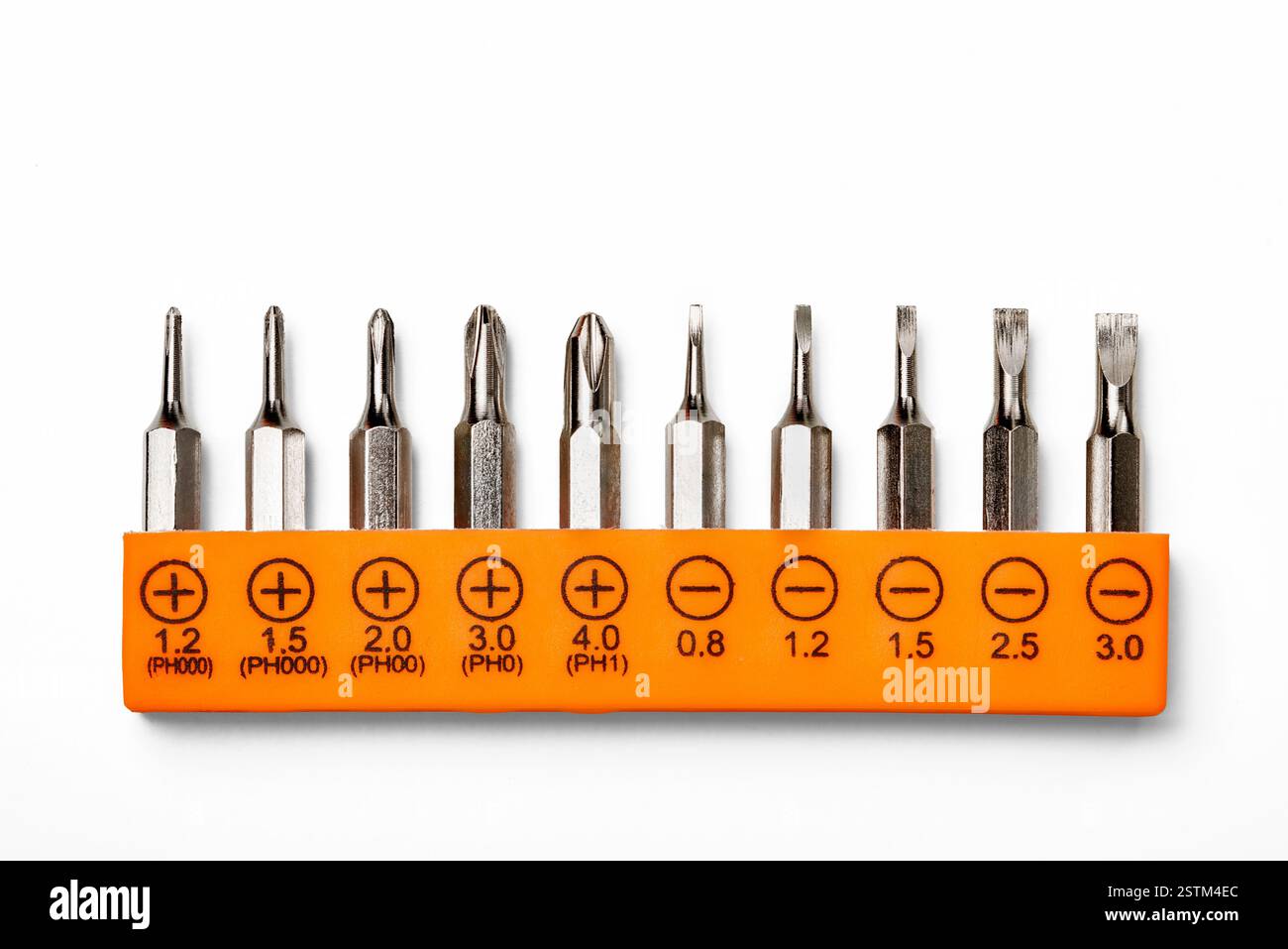 Set of phillips and flathead magnetic precision screwdriver bits on ...