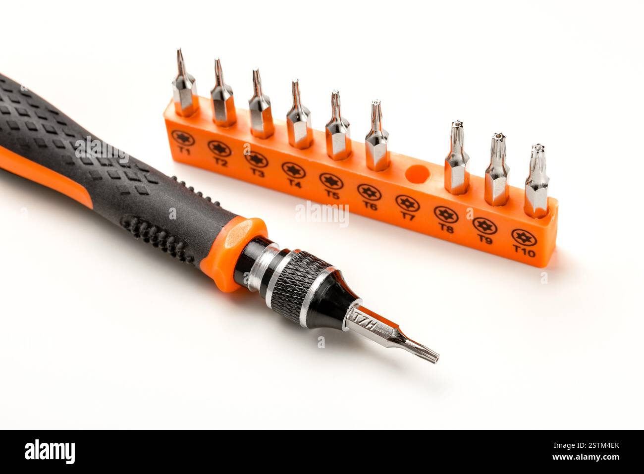 Set of torx and torx security magnetic precision screwdriver bits, and ...