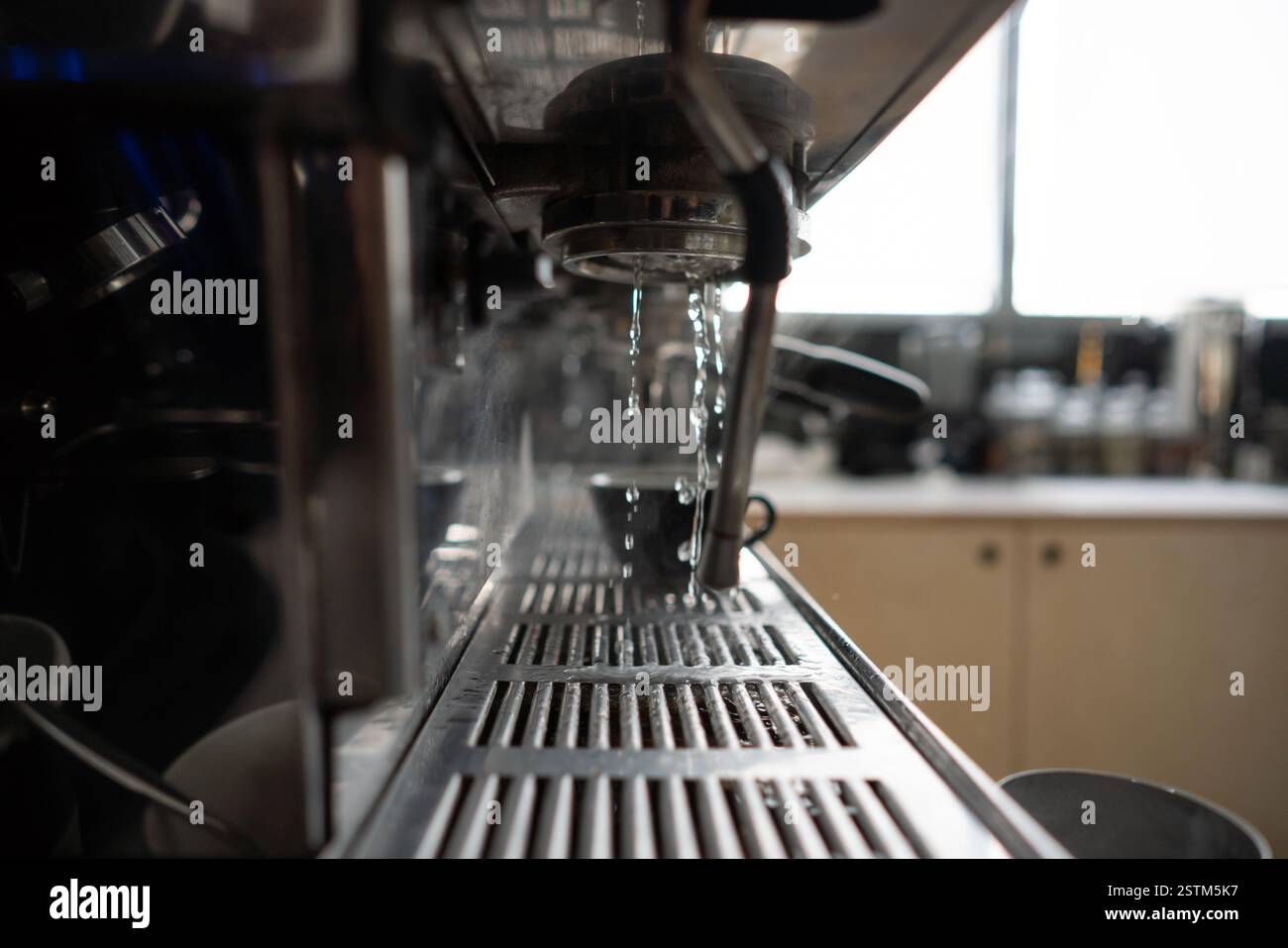 Coffee machine in a bar close up Stock Photo - Alamy