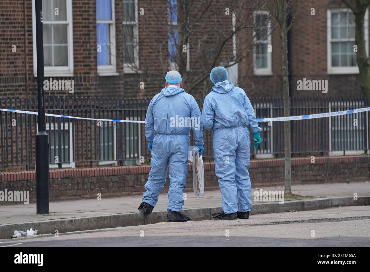 Police at the scene on Bodney Road in Hackney, east London, after the ...