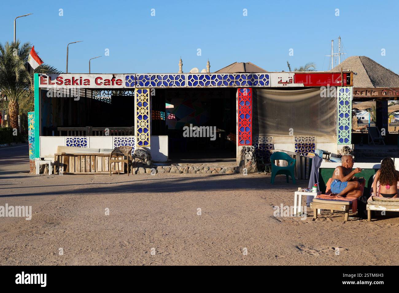 simple and unpretentious cafe for visitors to El Sakia beach in ...