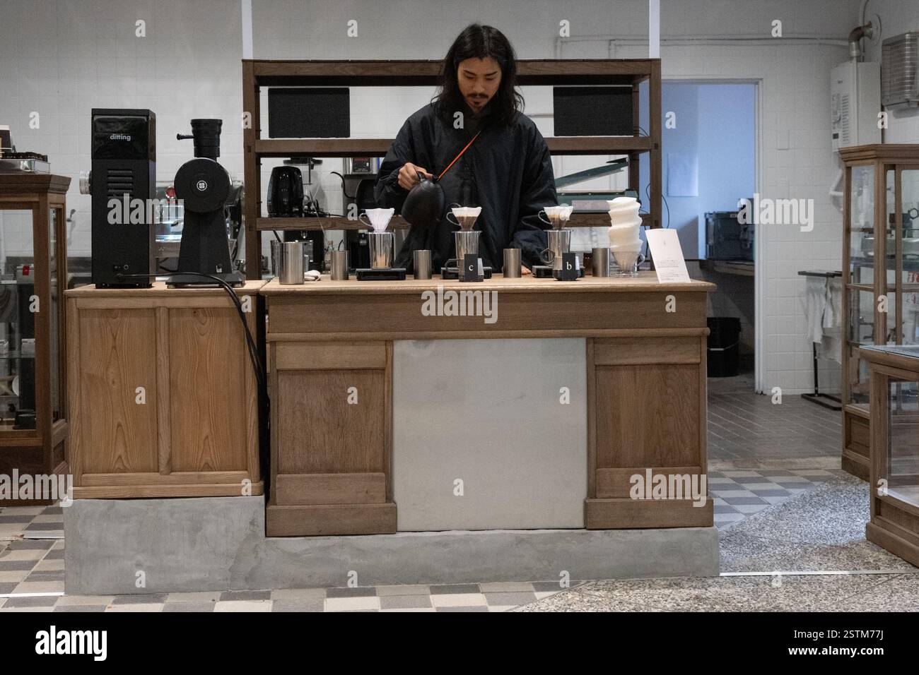 Barista in Drip Coffee Shop in Ohara, Kyoto, Japan Stock Photo - Alamy