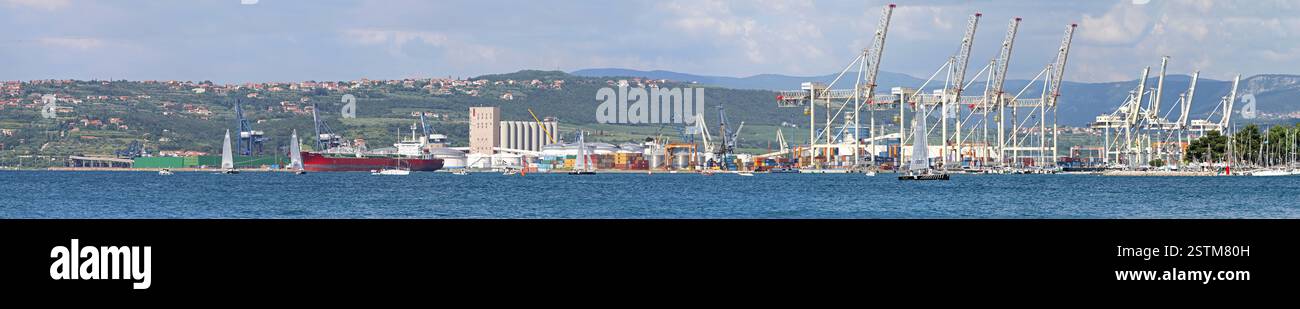 Port of Koper Panorama Stock Photo - Alamy