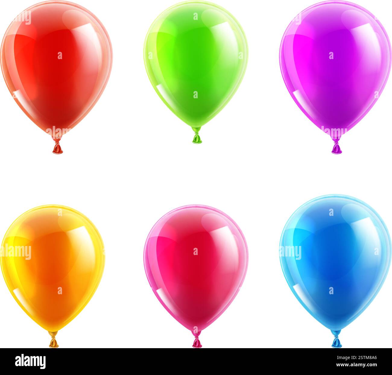 Birthday Balloons Party Balloon Design Element Set Stock Vector Image ...